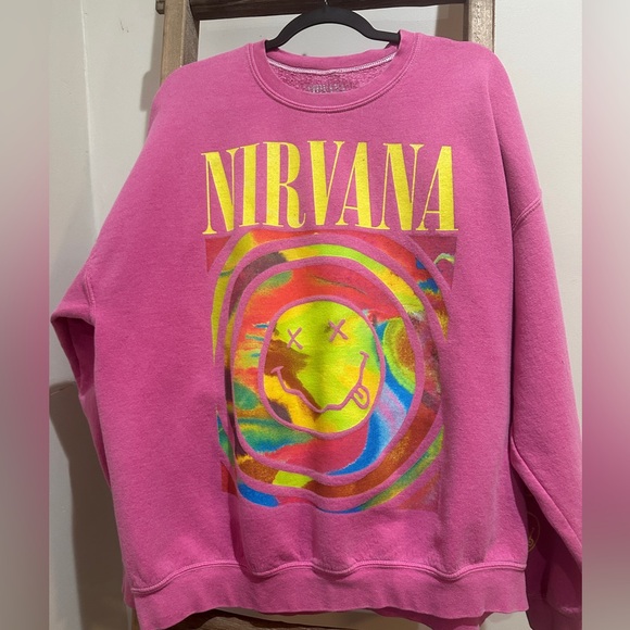 Urban Outfitters | Sweaters | Nirvana Oversized Crew Small Ink Dot On ...